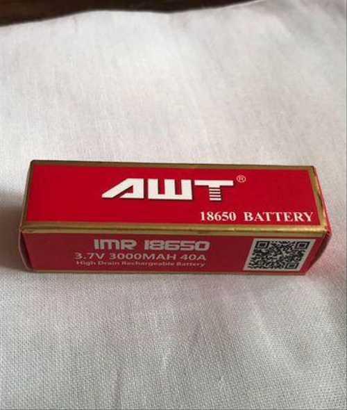 Аккумулятор AWT IMR 18650 3000MAH 40A