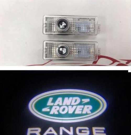 Проекция эмблемы Range Rover в дверь