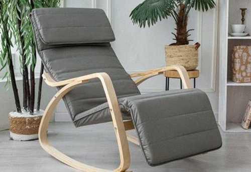 Кресло качалка с подножкой ILO Home серый