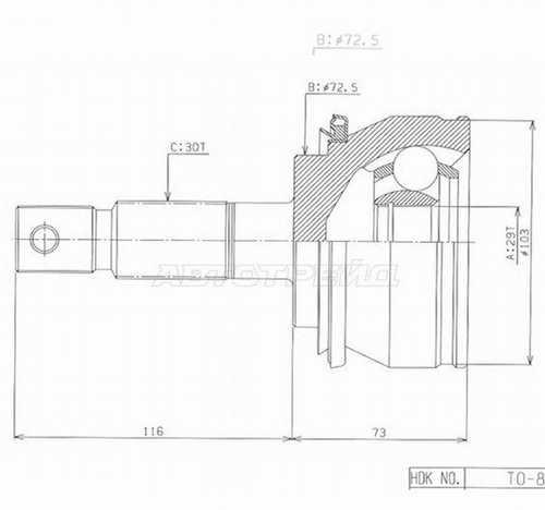 Шрус наружный, граната наружная toyota hilux pick UP