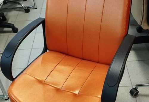 Кресло офисное эко кожа оранжевый глянец компьютер