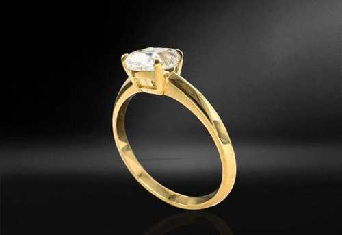 Золотое кольцо с бриллиантом 0.90 Ct GIA