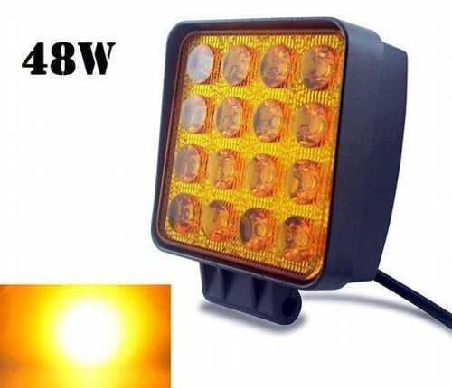 Фара желтая led 48W 12/24V