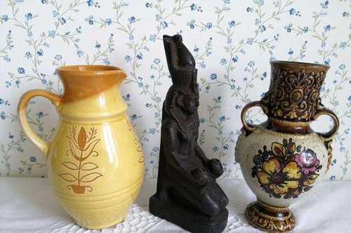 Кувшин, ваза керамика СССР, статуэтка фараон
