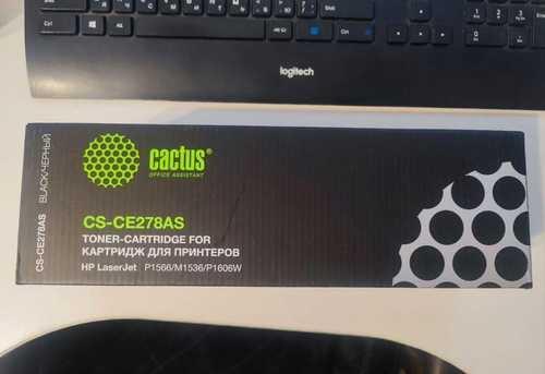 Картридж Cactus CS-CE278AS CE278A черный, для HP