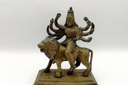 Статуэтка Дурга Парвати на льве бронза резьба