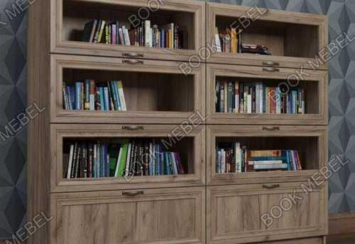 Классический книжный шкаф с откидными дверцами