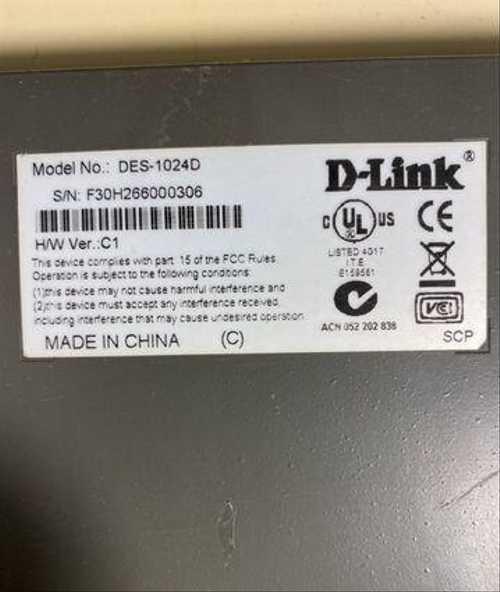 Коммутатор Dlink Des-1024D