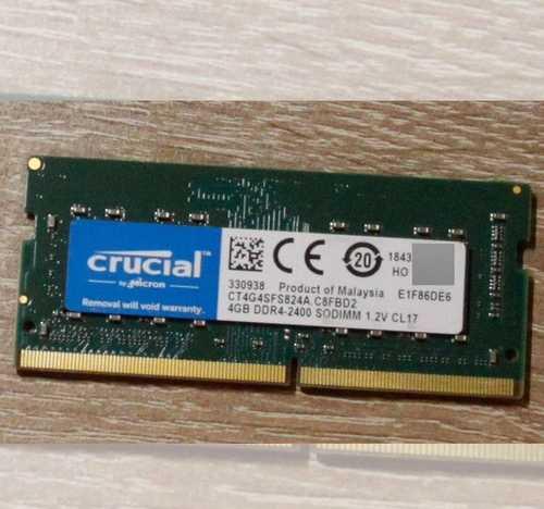 Оперативная память Crucial DDR4 4GB (PC4-19200) 24