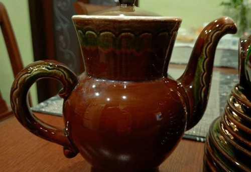 Чайник и чашки керамика 4 шт. зик Конаково