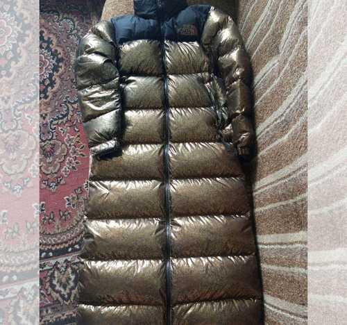 Пуховик the North face nuptse duster золотой