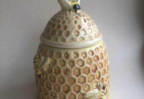 Банка емкость для меда керамика Пчелка