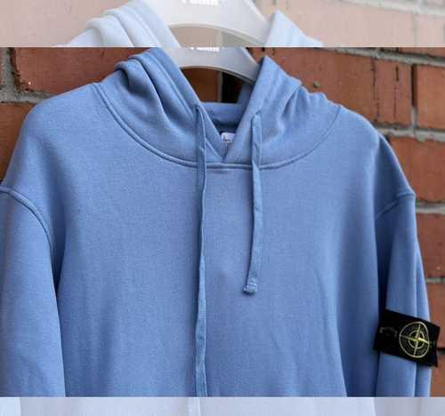 Худи в голубом цвете Stone Island Fleece