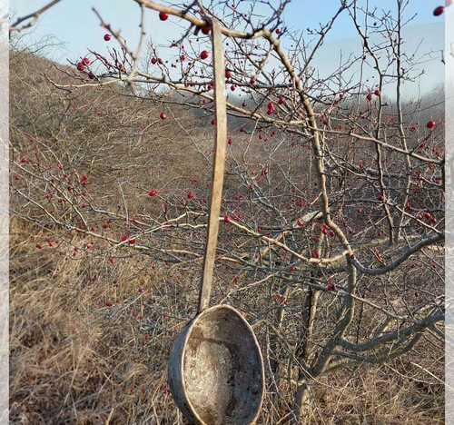 Старинный медный ковш для казана
