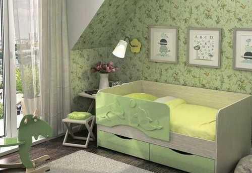 Кровать детская Алиса 1,8м зеленый новая