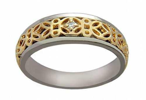 Обручальное кольцо из палладия и золота