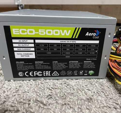 Блок питания Aerocool eco 500w