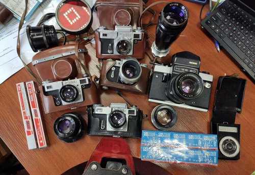 Фотоаппараты СССР с объективами одним лотом