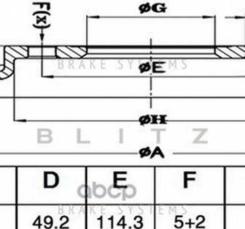 Диск тормозной передний вентилируемый BS0536 Blitz