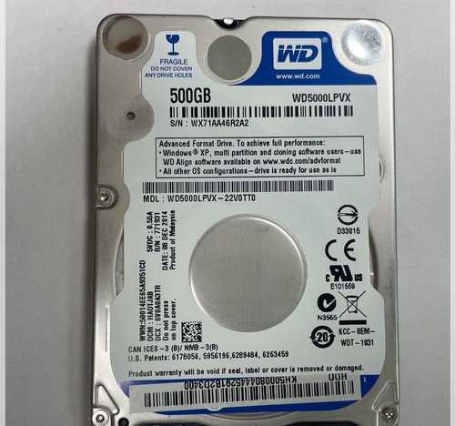 Жесткий диск WD Blue WD5000lpvx