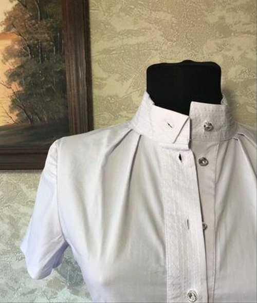Белая блузка/рубашка 42-44 хлопок