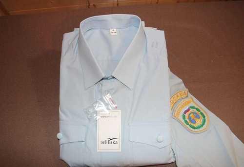 Мужская рубашка униформа с нашивкой на рукаве