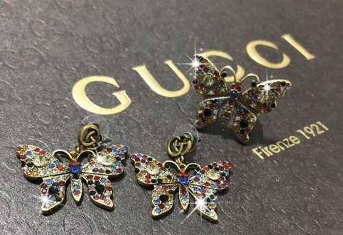 Gucci комплект кольцо серьги латунь клеймо