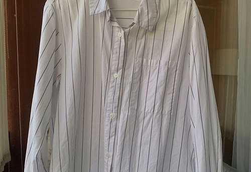Женская белая рубашка в полоску