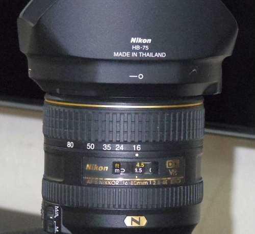 Nikon AF-S DX Nikkor 16–80mm f/2.8–4E ED VR
