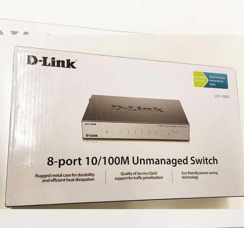 Коммутатор D-Link DES-1008D. Новый. Доставка С-Пб