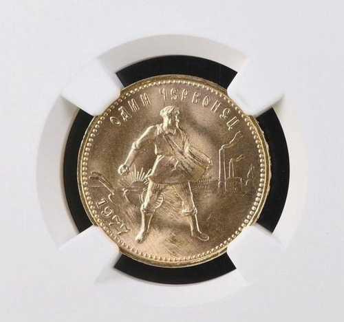Монета червонец сеятель 1977 L MS68 NGC