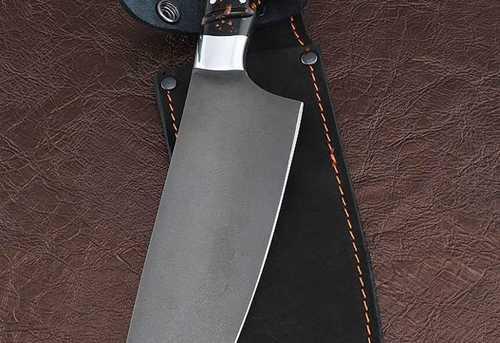 Нож Шеф № 13 сталь Х12мф рукоять акрил коричневый