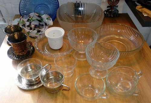 Стекло СССР посуда,вазочки,чашки