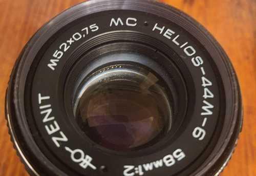 Объектив helios 44m-6 c адаптером на м4/3