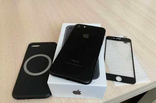 iPhone 7 256Gb Black Отличный Стекло Чехол