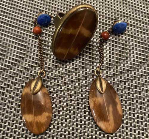 Комплект серьги и кольцо Nature Bijoux Франция