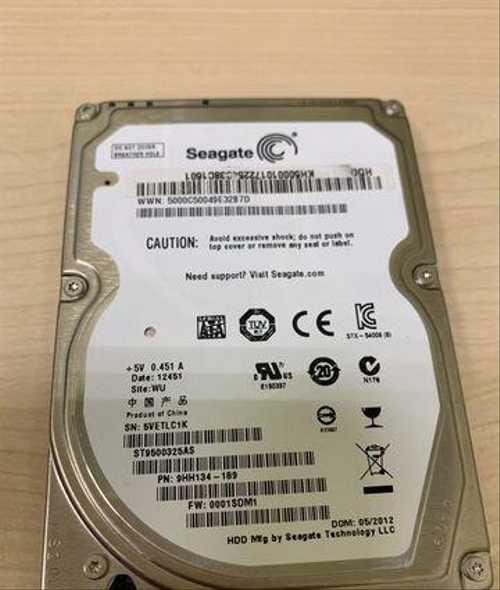 Жесткий диск 2.5" Seagate 500gb ST9500325AS