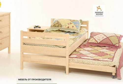 Кровать детская с выкатным спальным местом массив