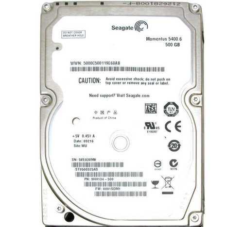 Жесткий диск 2.5" HDD 500 Gb.st9500325as