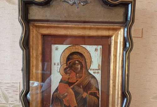 Старинная икона Богородицы Владимирской 19в