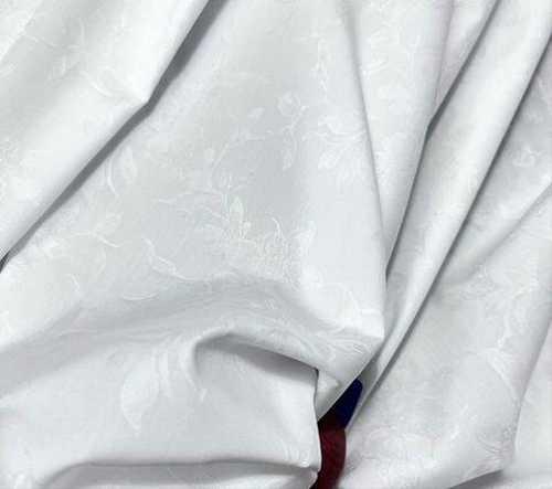 Ткань Италия Белое рубашечное полотно с