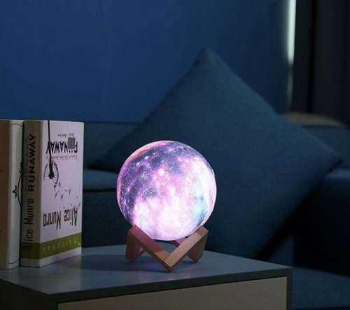 Ночник Луна Галактика 3D Starlight 13см Led Colors