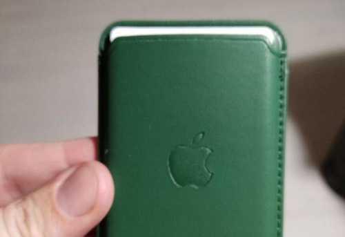 Чехол Apple iPhone leather wallet magsafe green