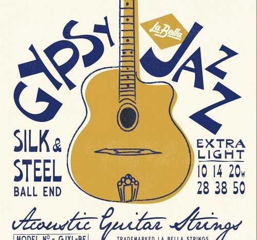 La Bella gjxl-BE Gypsy Jazz Silk&Steel - Комплект