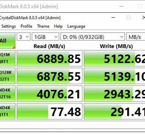 1TB WD Gen4 ssd с радиатором, 7000/5300, как новый