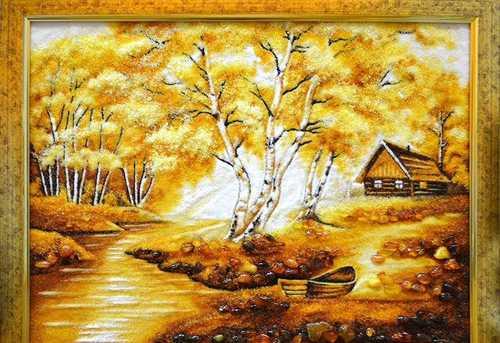 Картина из янтаря - Домик рыбака Array