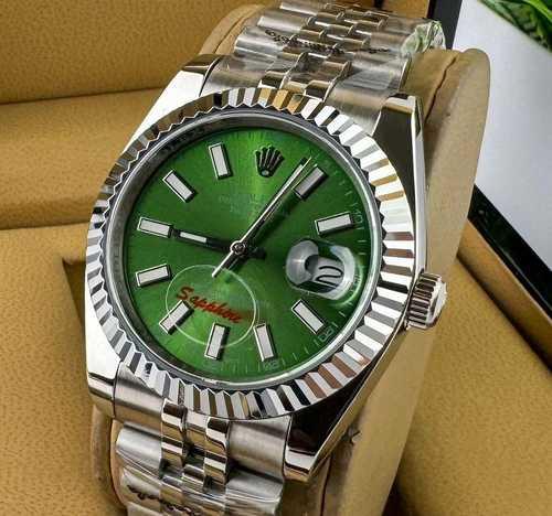 Женские часы Rolex Datejust green premium