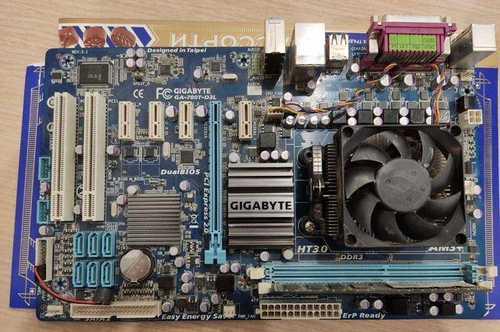 Материнская плата gigabyte с процессором и памятью