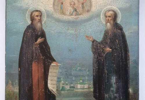 Икона Зосим и Савватий Соловецкие, 18 век