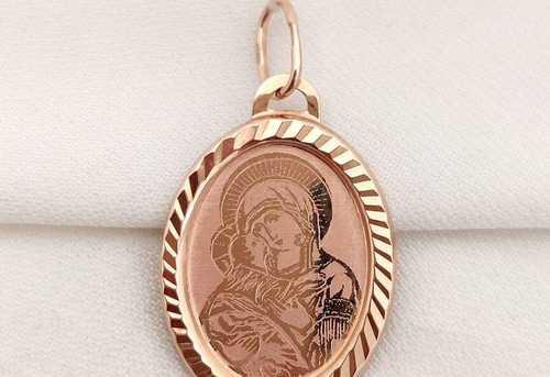 Золотая подвеска икона Божией Матери Владимирская